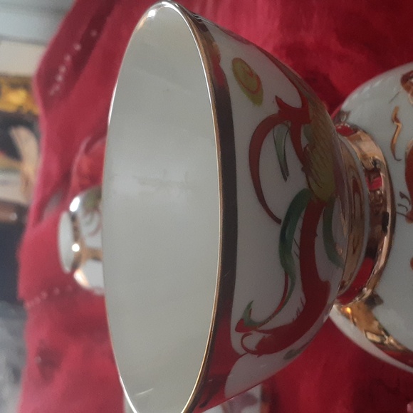 22K Gold Chinese Marriage bowls | Dining | 22k Gold Edged Rare Red ...
